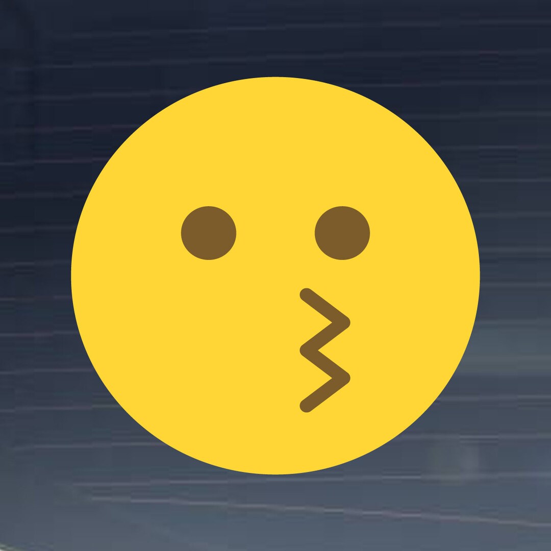 Kissy Face Emoji - Vinyl Decal for Laptop, Windows, Glass and Cars ...