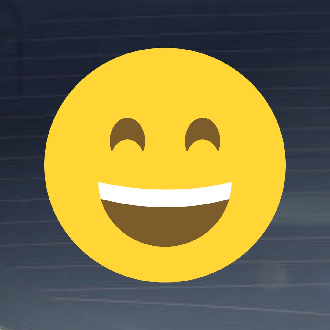 Grinning Face With Smiling Eyes Emoji - Vinyl Decal for Laptop, Windows ...