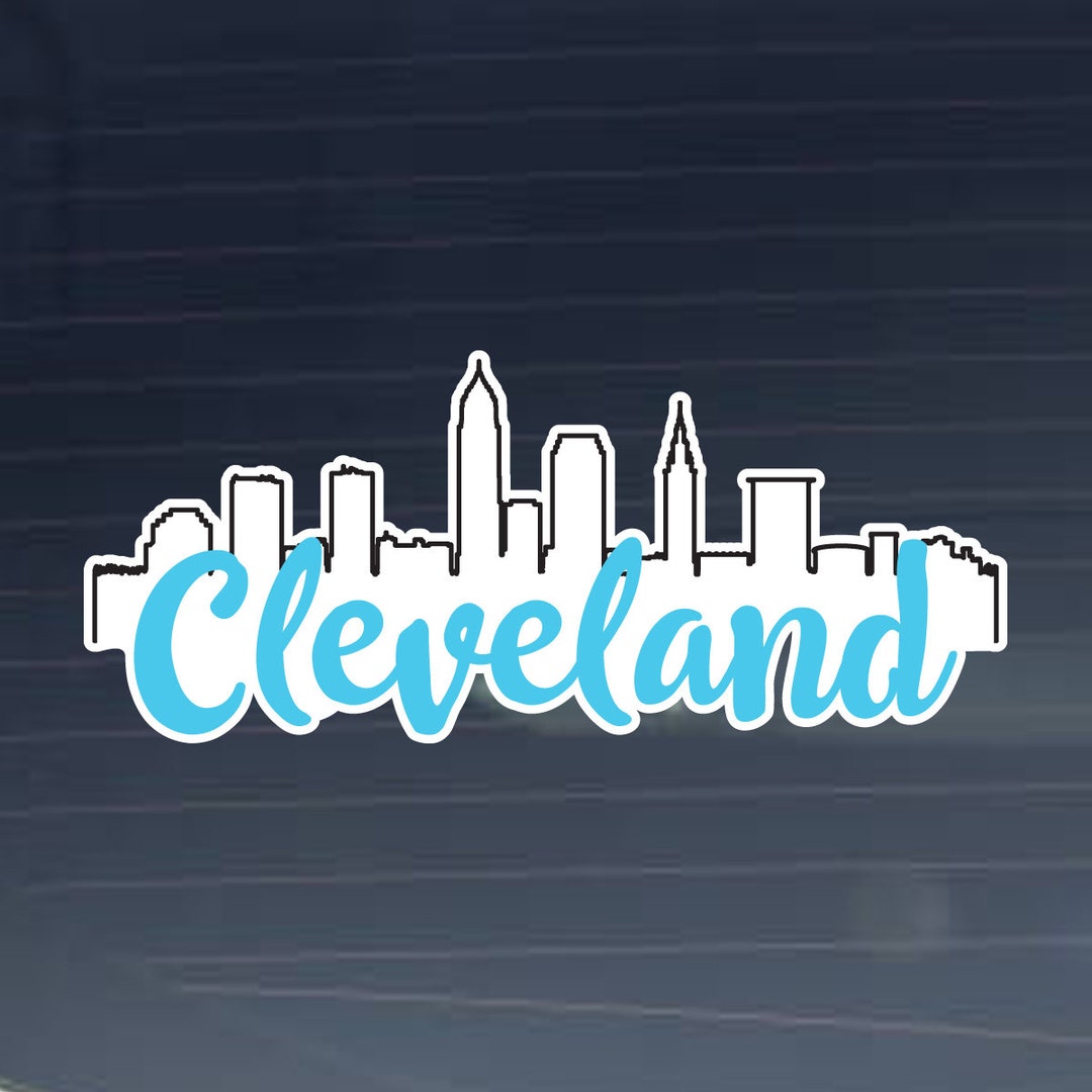 Cleveland Ohio City Skyline Decal Full Color - Vinyl Sticker Decal for ...