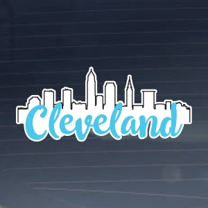 Cleveland Ohio City Skyline Decal Full Color - Vinyl Sticker Decal for ...