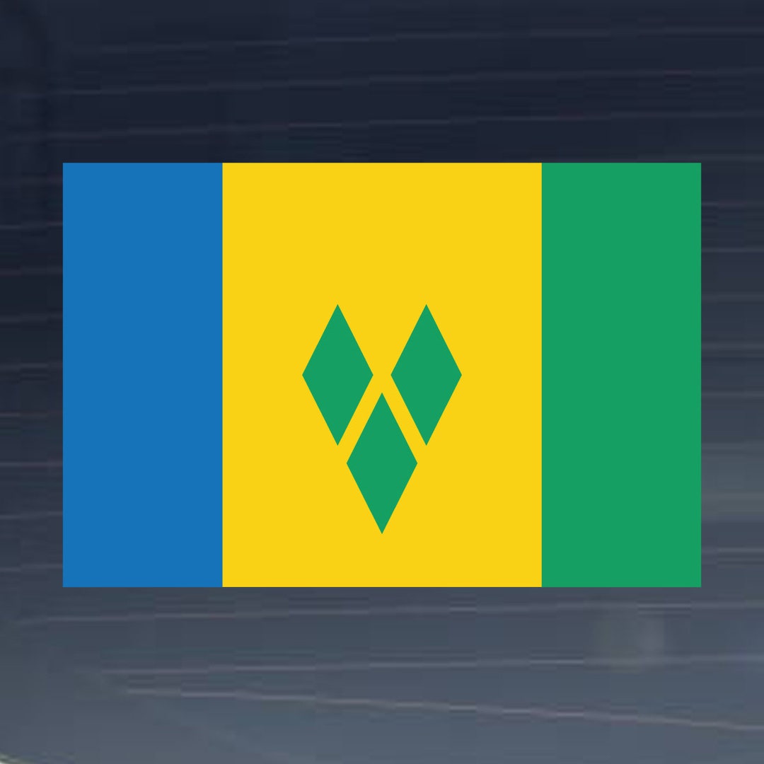 Saint Vincent Country National Flag Decal Vincentian - Full Color Decal ...