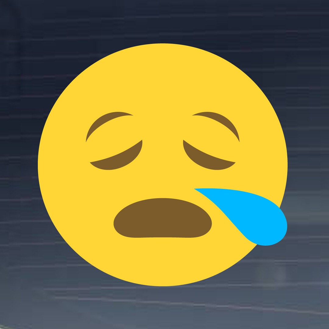 Sleepy Face Emoji - Vinyl Decal for Laptop, Windows, Glass and Cars ...