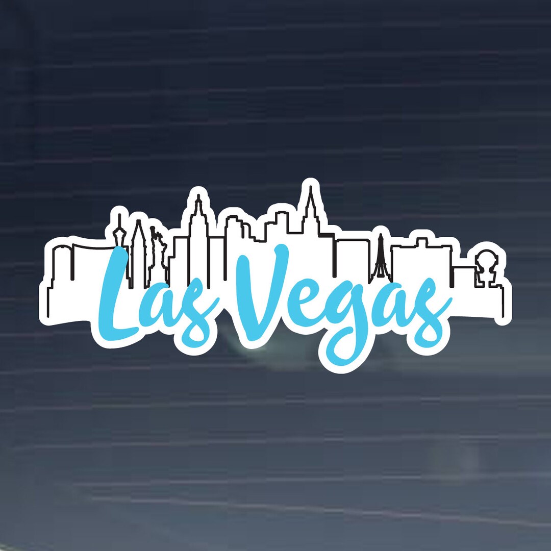 Las Vegas Nevada City Skyline Decal Full Color - Vinyl Sticker Decal ...