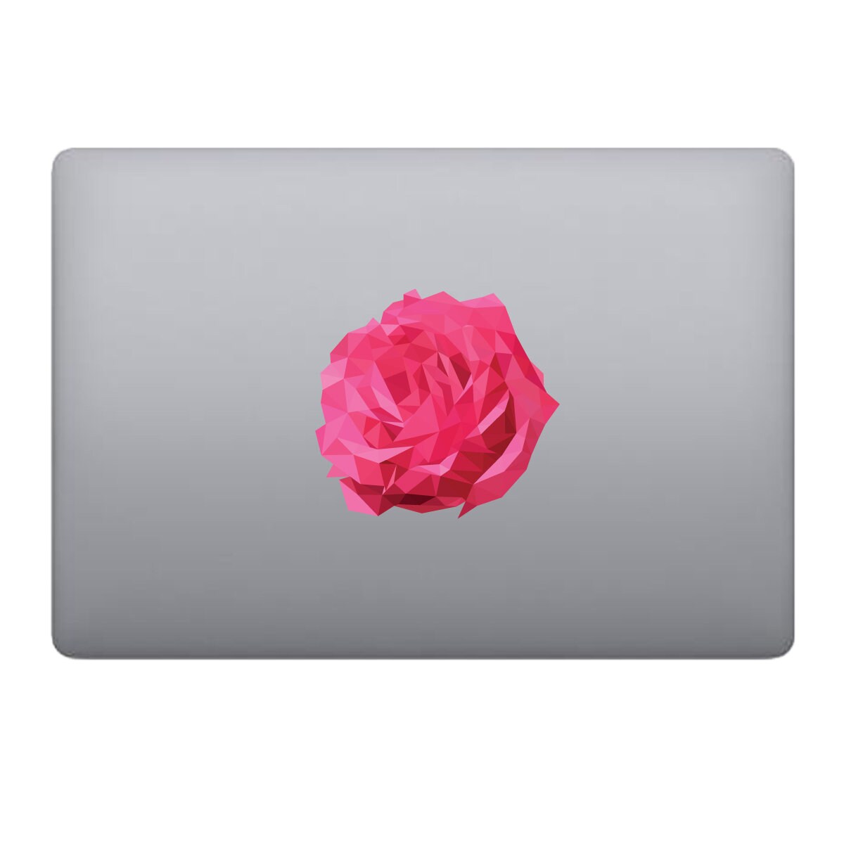 Low Poly Rose Red Full Color - Vinyl Decal for Car, Macbook, or Other ...