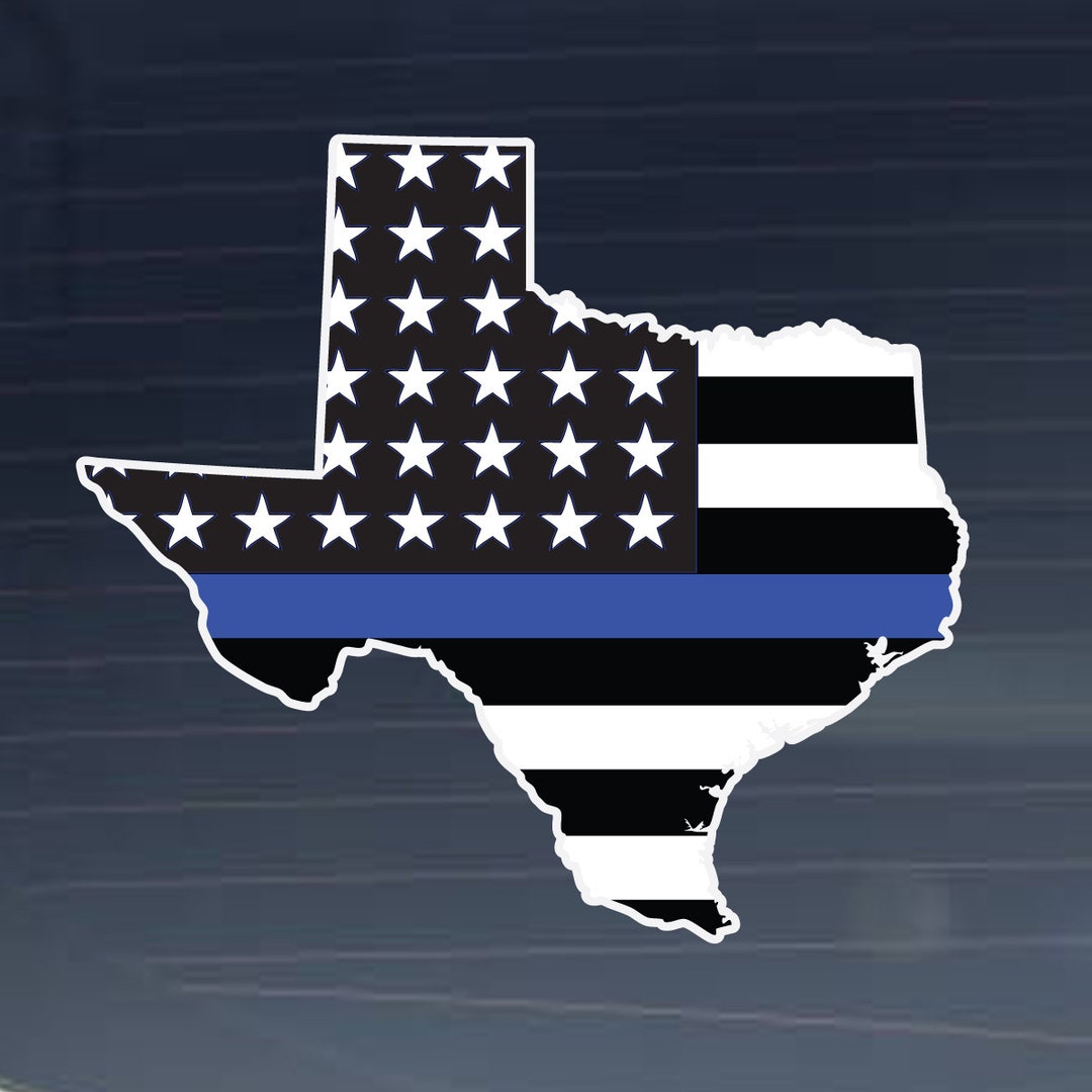 Texas State Thin Blue Line - Indoor Outdoor Vinyl Decal - Multiple ...