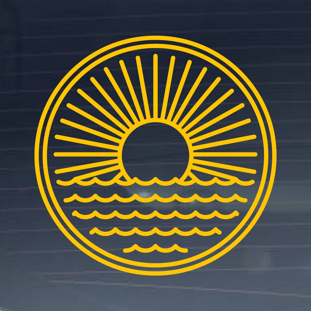 Sun Over Ocean Waves Beach Vinyl Decal for Cars, Laptops, Glass, and ...