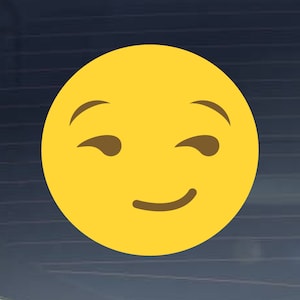 Smirking Face Emoji - Vinyl Decal for Laptop, Windows, Glass and Cars ...