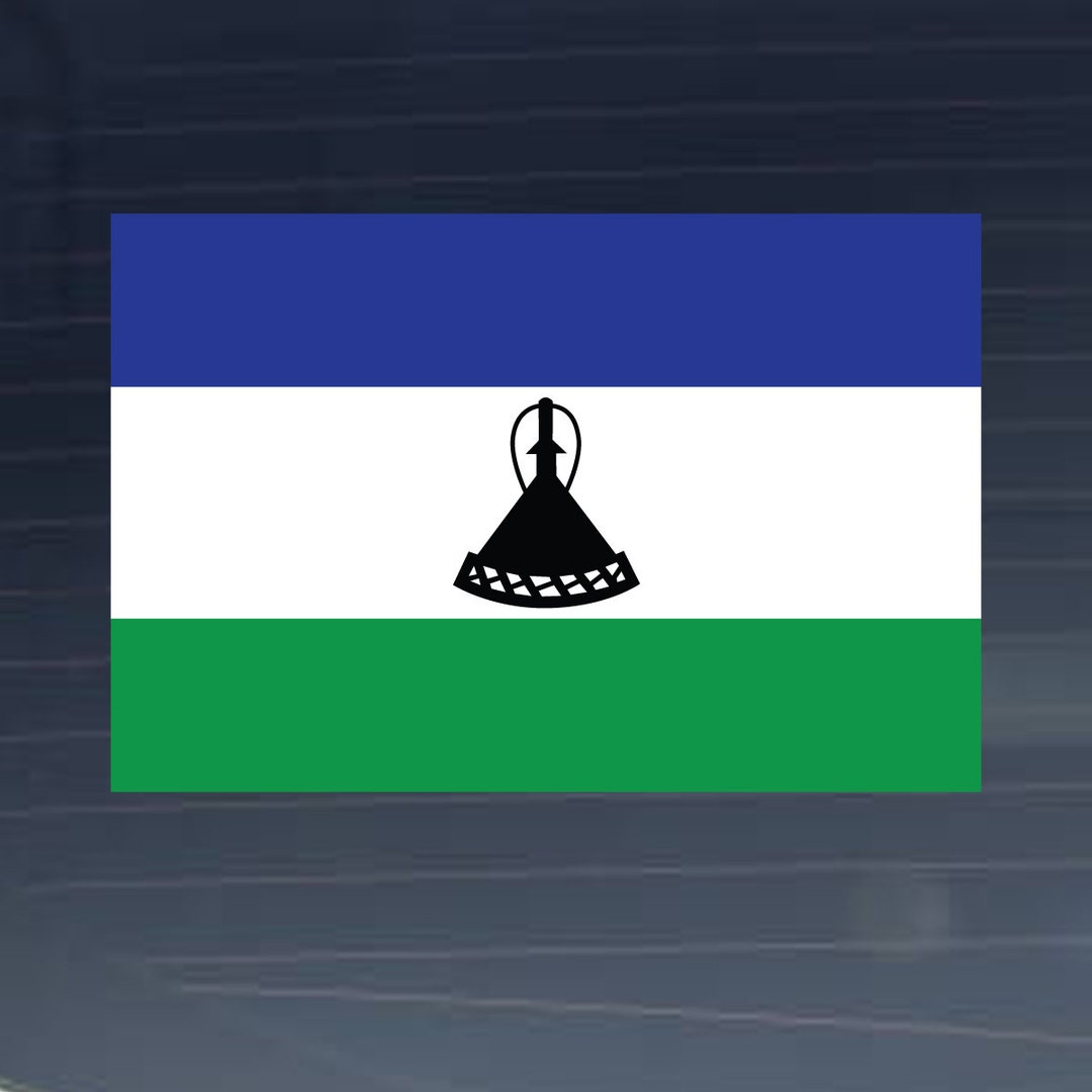 Kingdom of Lesotho Country National Flag Decal Full Color Vinyl Sticker ...