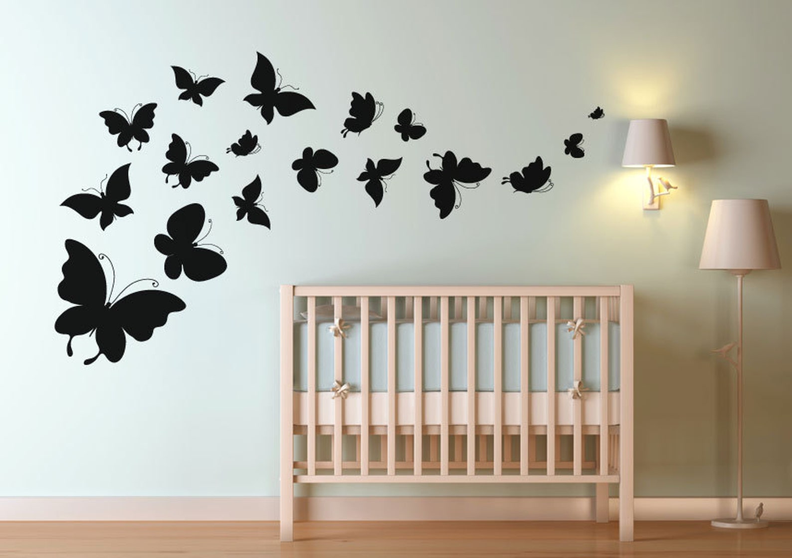 Beautiful Butterfly Swoop Wall Decal | Etsy