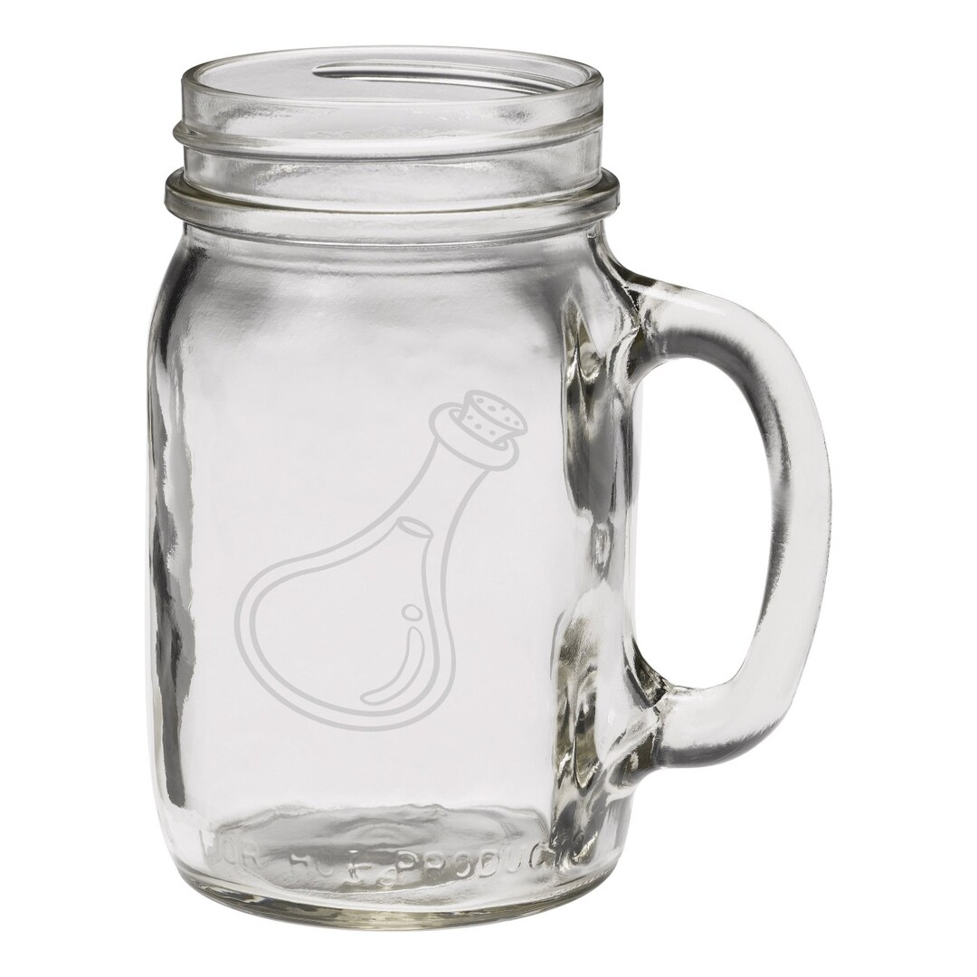 Chemistry Flask 12 Oz Hand Etched Glass Mason Jar Mug - Etsy