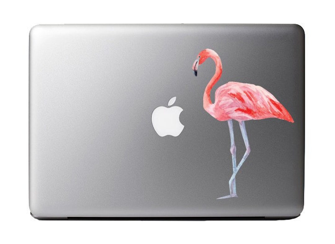 Watercolor Painted Pink Flamingo Full Color - Vinyl Decal for Laptops ...