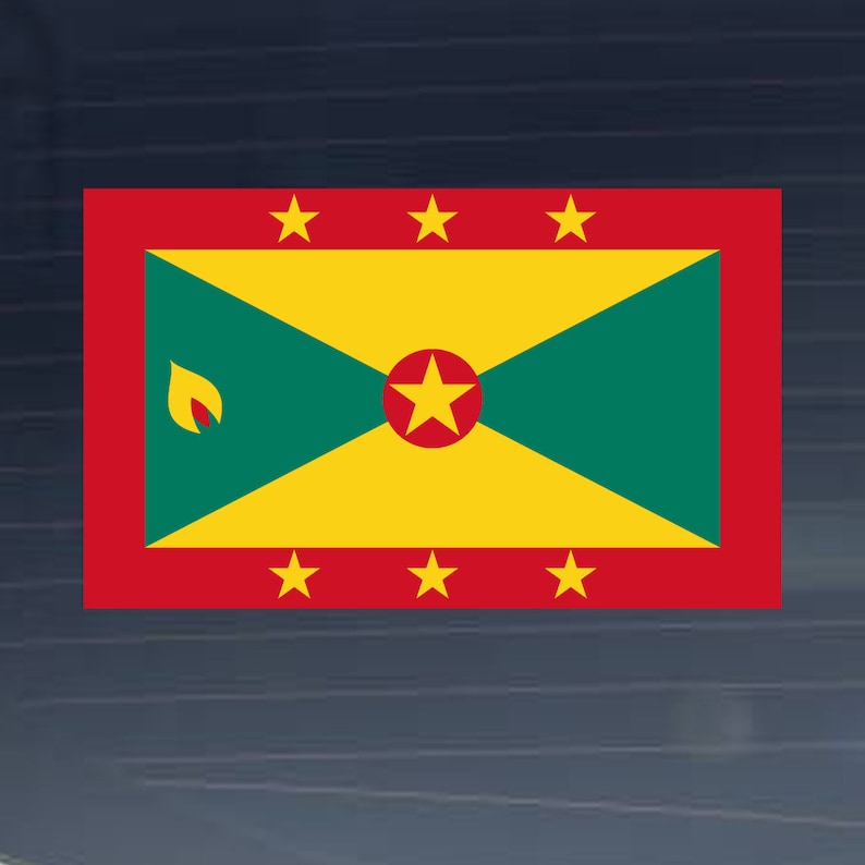 Grenada Country National Flag Decal Full Color Decal Sticker - Etsy