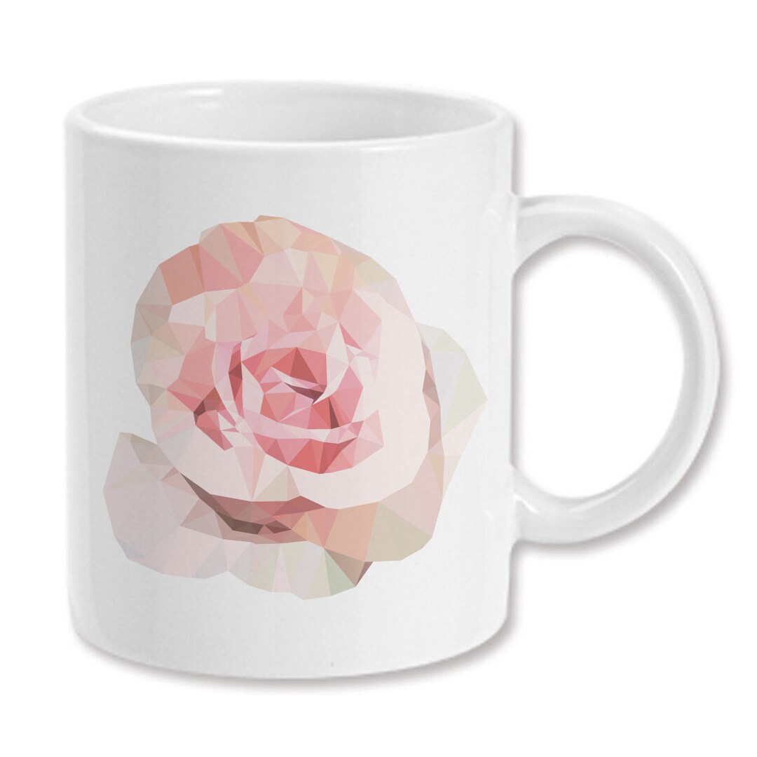 Low Poly Rose Pink 11 Ounce Ceramic Coffee Mug Teacup - Etsy