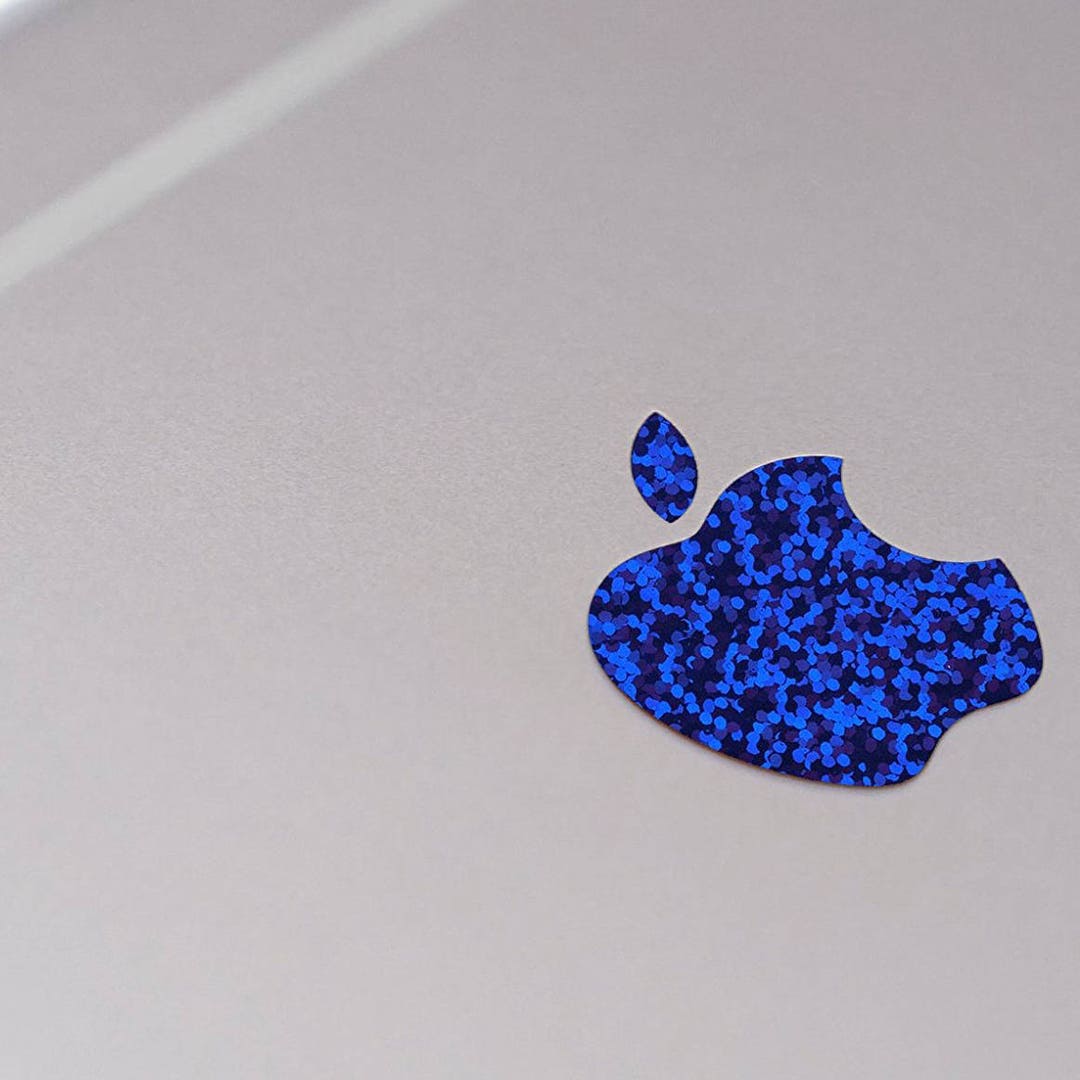 Blue Glitter Color Changer Overlay for Apple iPhone X Logo Vinyl ...