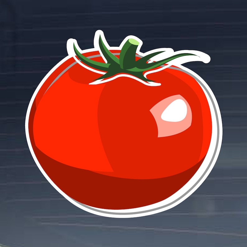 Tomato Vegetable Full Color - Vinyl Decal for Laptop, Windows, Glass ...