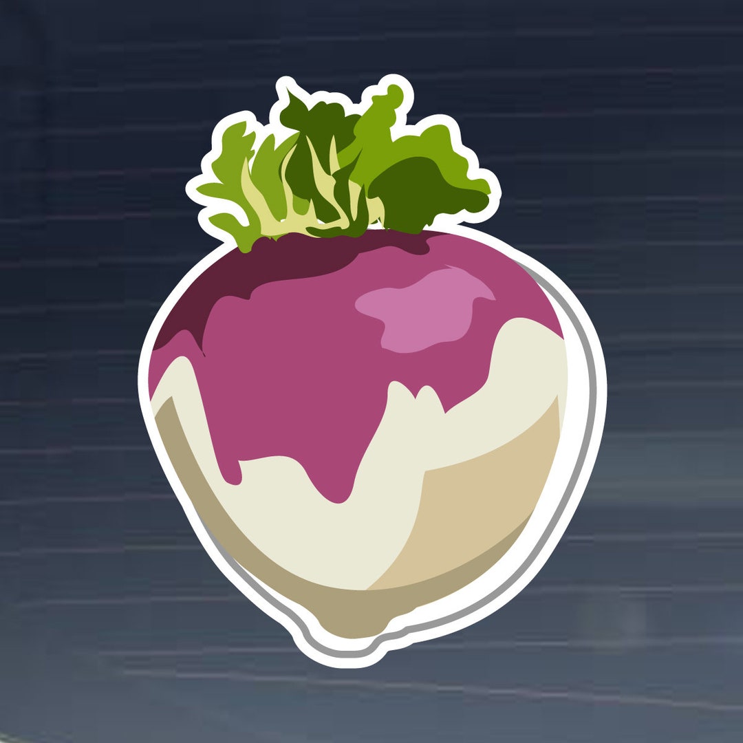 Turnip Vegetable Full Color - Vinyl Decal for Laptop, Windows, Glass ...
