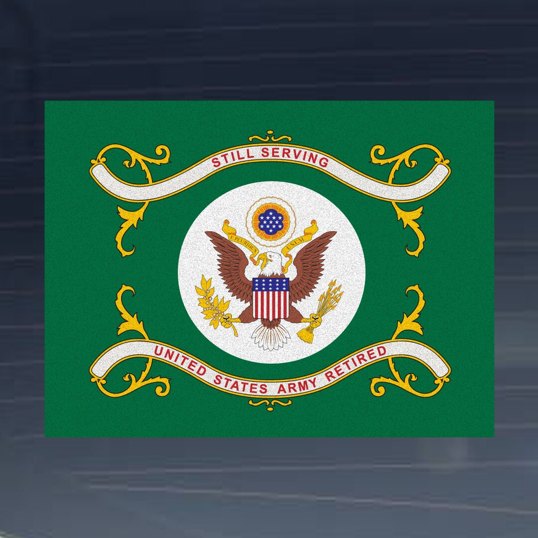 US Army Division - Army Retired Flag Reflective Indoor Outdoor Vinyl ...