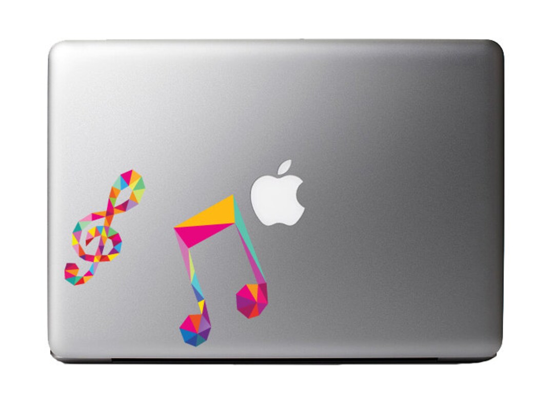 Colorful Rainbow Music Notes Full Color - Vinyl Decal for Laptop ...