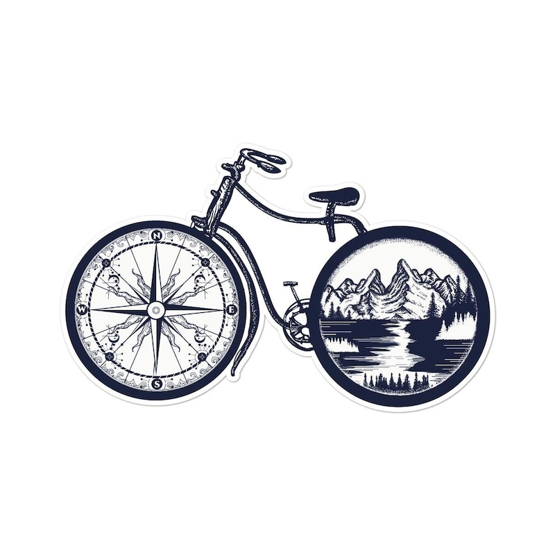 Bike Compass Decal - Etsy
