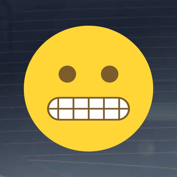 Grimacing Face Emoji Vinyl Decal for Laptop Windows Glass - Etsy