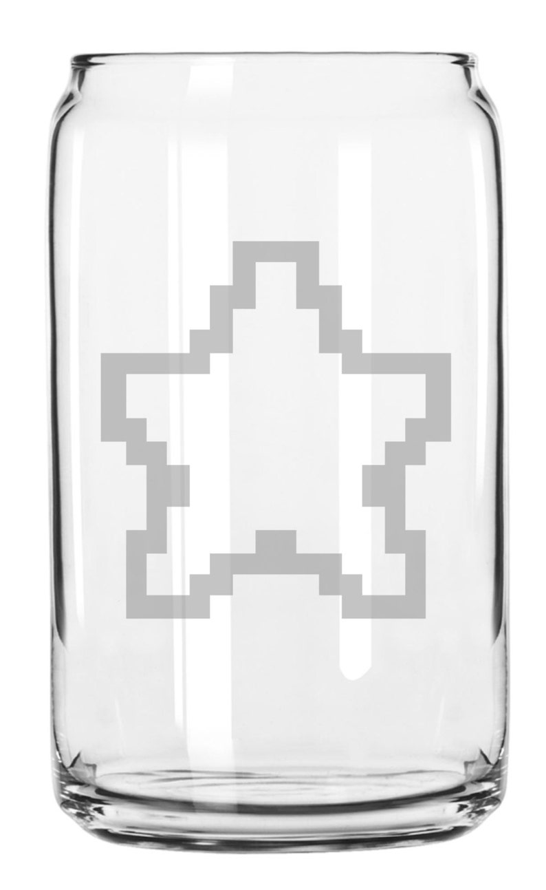8 Bit Star Video Game Style Hand Etched 16 Oz Glass Can Cup | Etsy