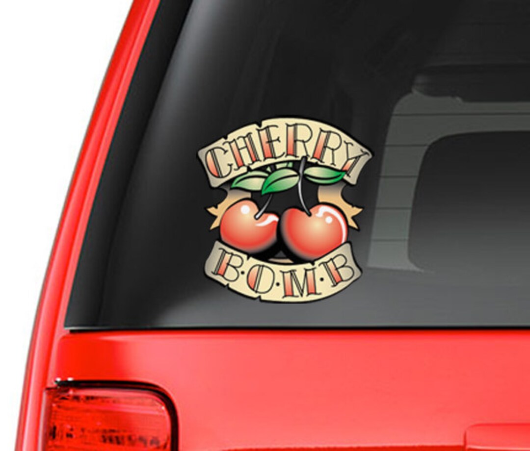 Cherry Bomb Tattoo Art Design Full Color - Vinyl Decal for Car, Macbook ...