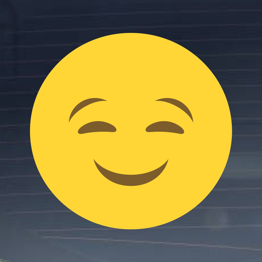 Smiling Face With Happy Eyes Emoji - Vinyl Decal for Laptop, Windows ...