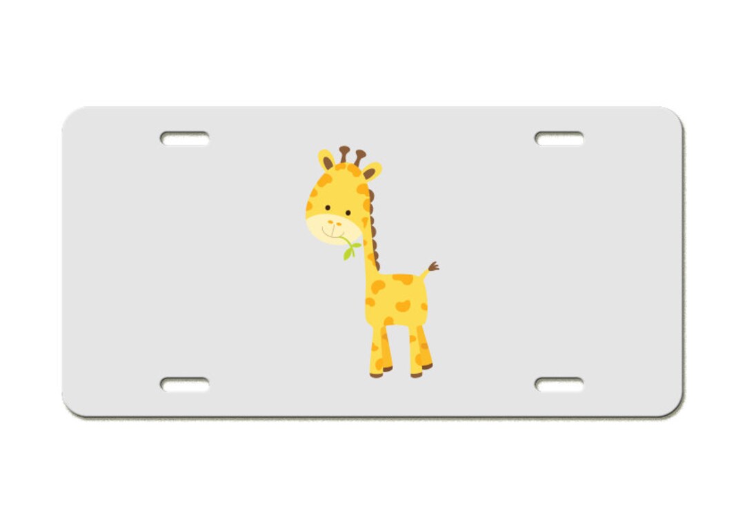 Cartoon Giraffe - Aluminum License Plate - Etsy