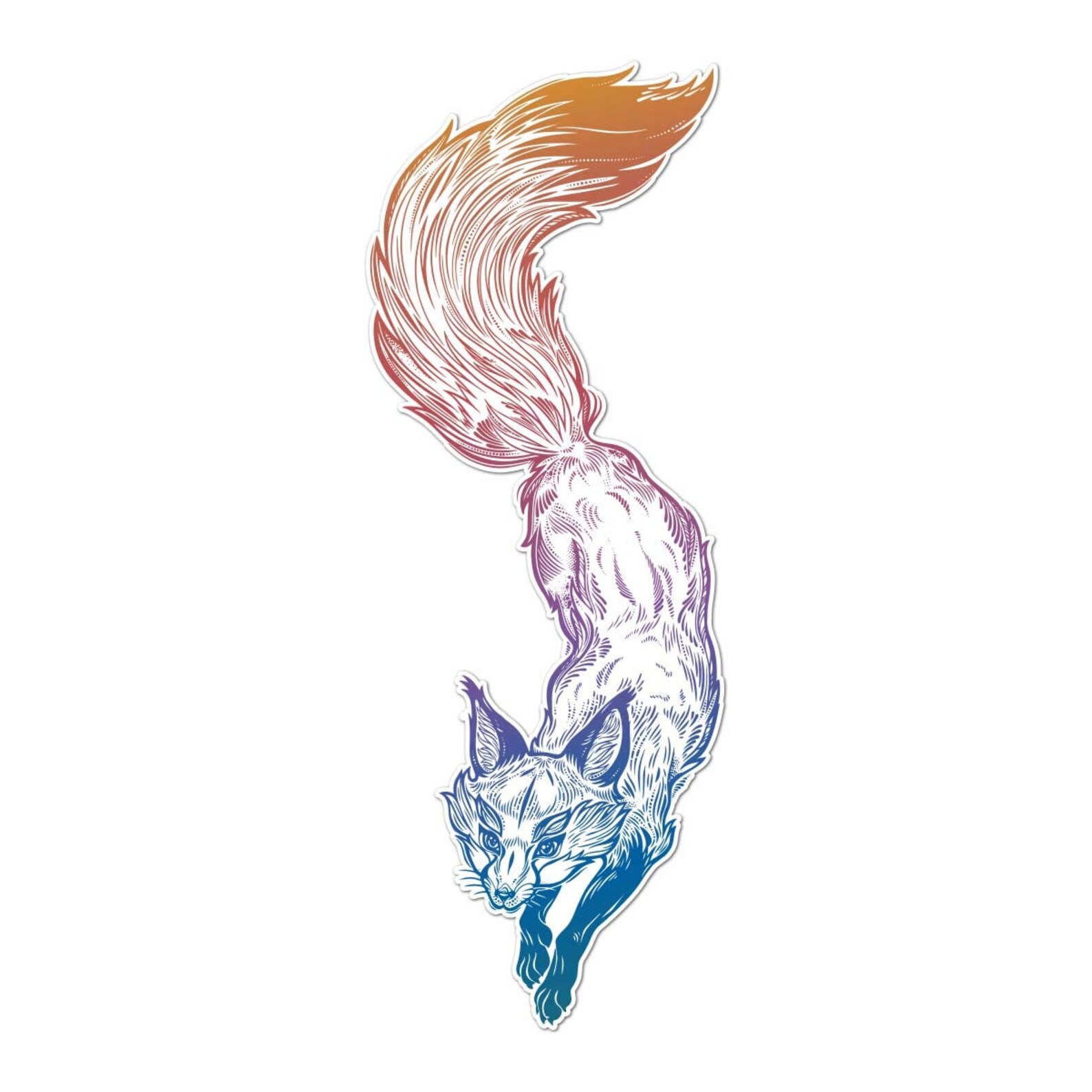 Rainbow Pouncing Fox - Vinyl Decal for Car, Macbook, or Other Laptop ...