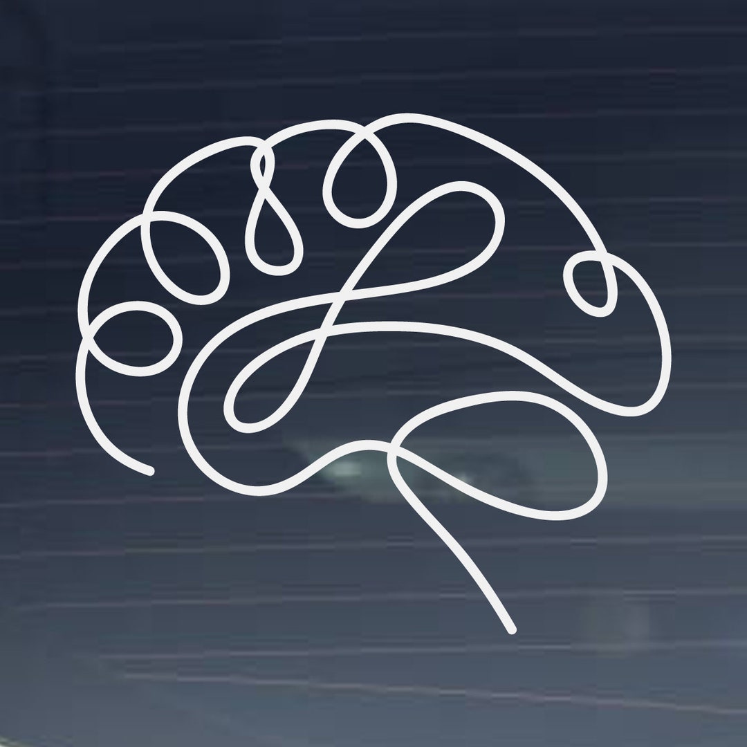 One Line Brain Vinyl Decal for Cars, Laptops, Glass, and More (many ...