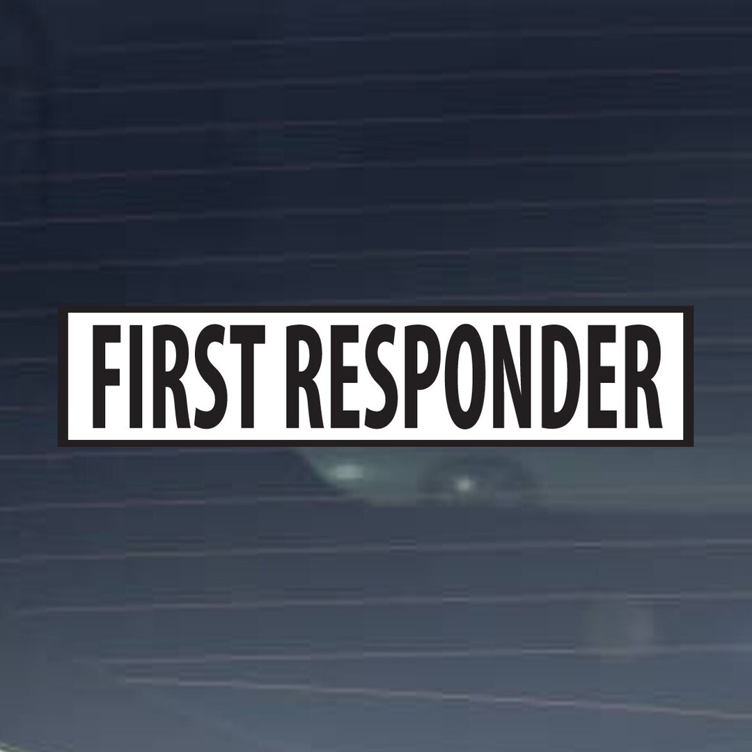 First Responder Text - Indoor Outdoor Vinyl Decal - Multiple Sizes ...