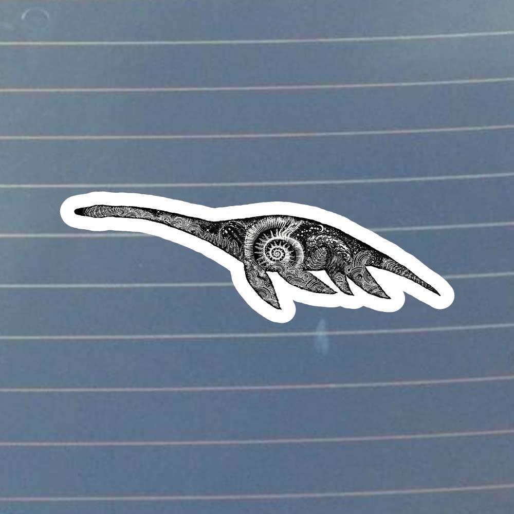 Nautilus Shell Plesiosaur Silhouette - Vinyl Decal for Car, Macbook, or ...