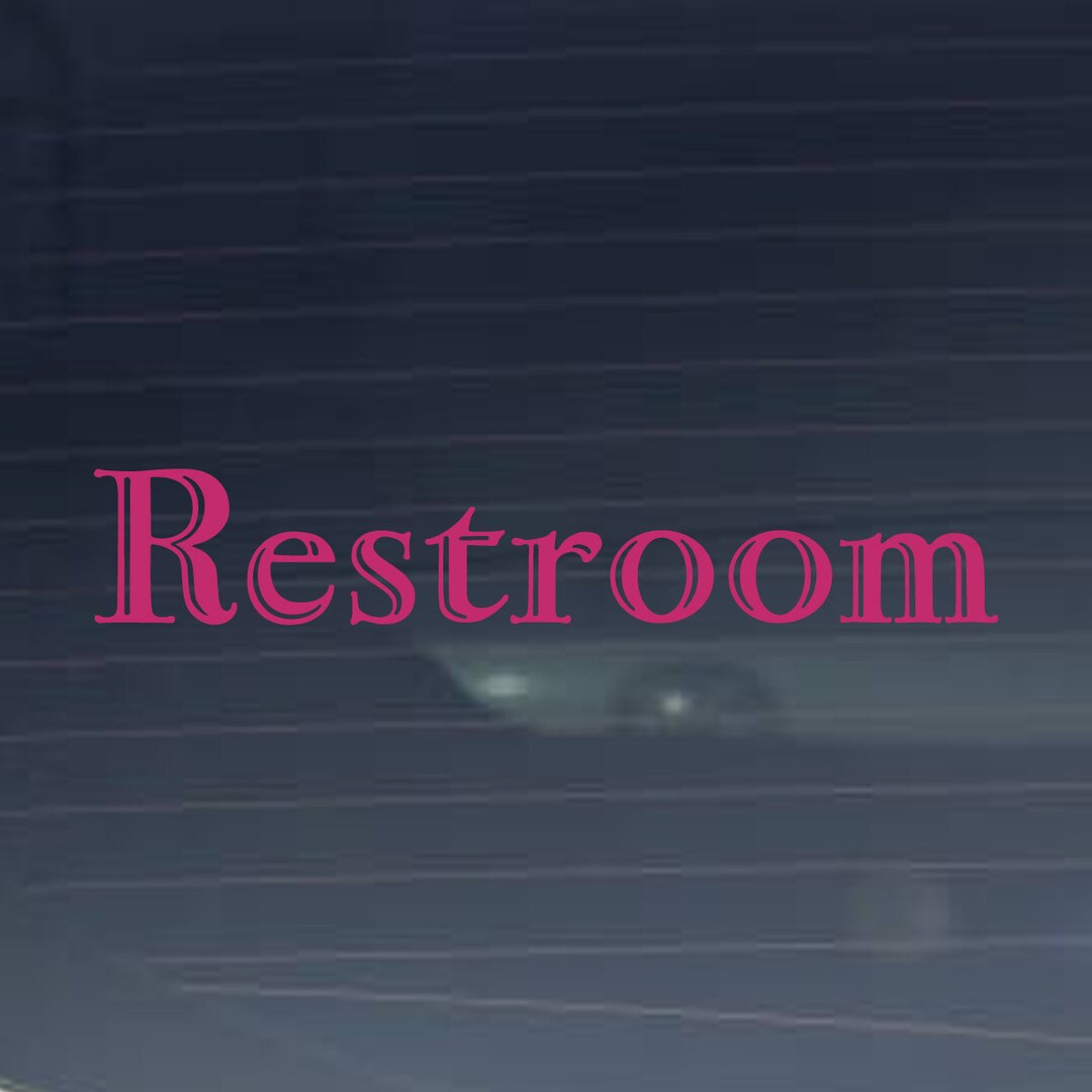 Restroom Text Formal Vinyl Decal for Cars, Laptops, Glass, and More ...