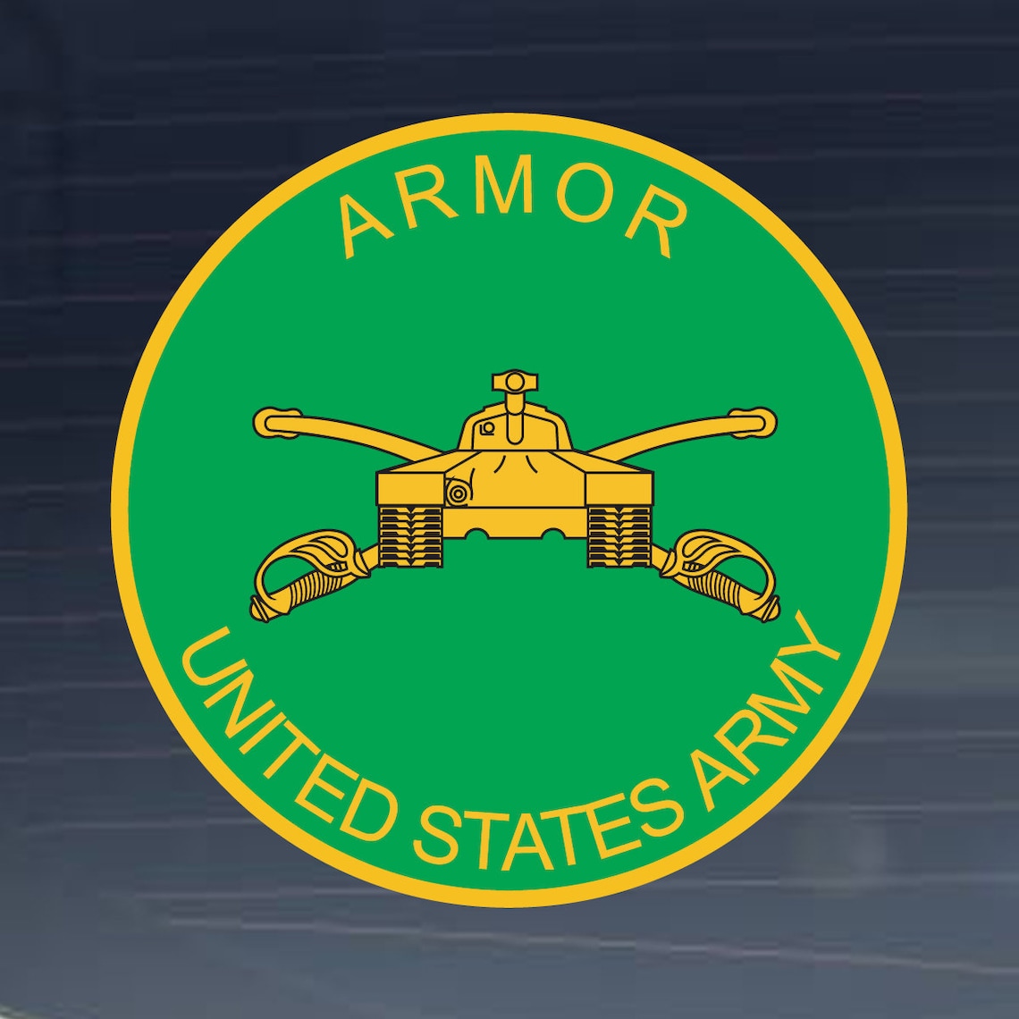 US Army Division - Armor Branch Plaque Full Color Vinyl Decal Indoor ...