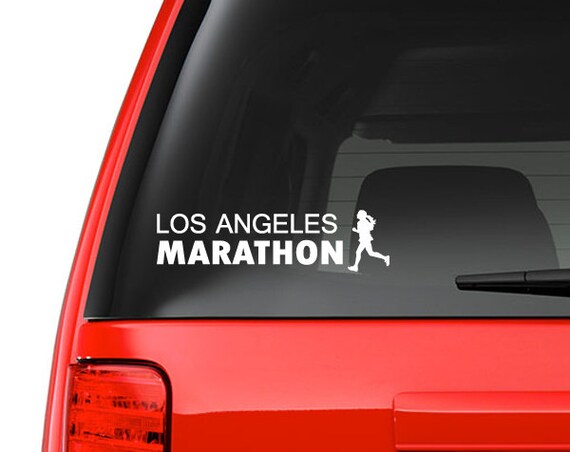 Los Angeles Marathon Runner Girl Decal Sticker Vinyl Decal | Etsy