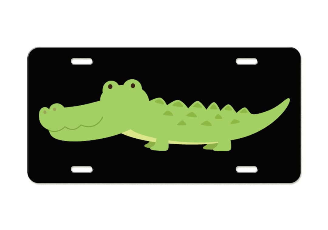 Cartoon Alligator - Aluminum License Plate - Etsy