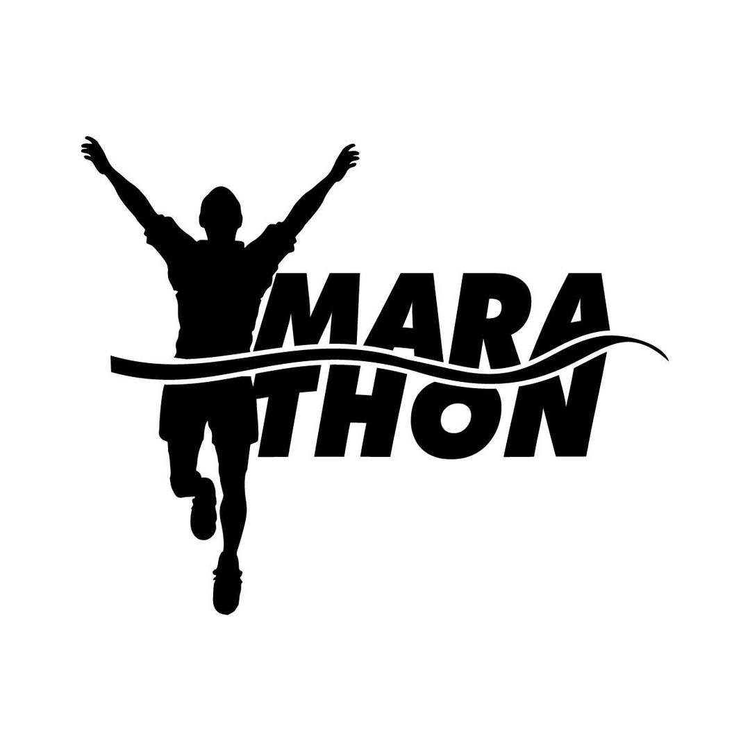 Marathon Running Crossing Finish Line Vinyl Decal (many Colors and ...