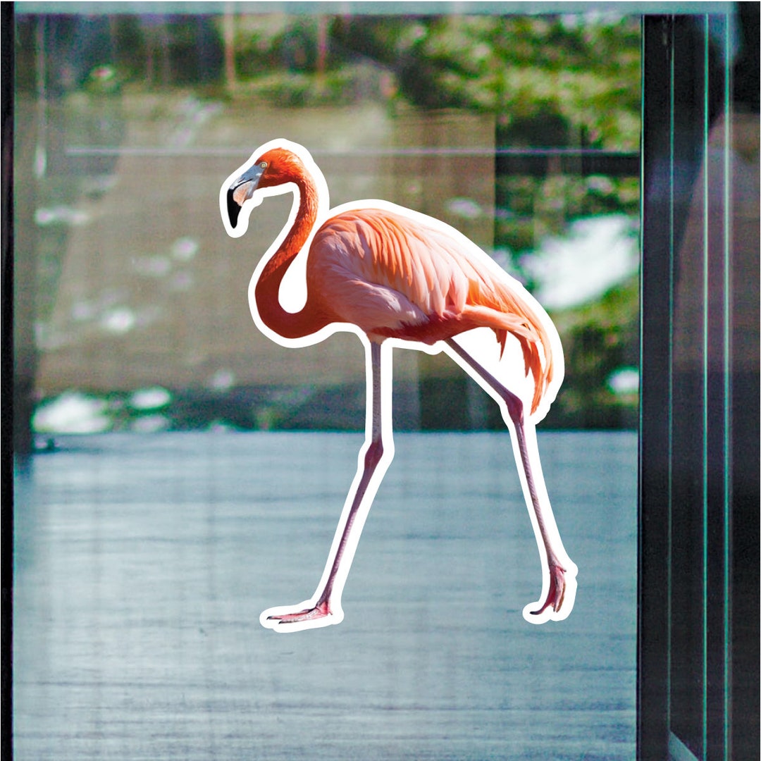 Walking Flamingo - Vinyl Static Full Color Cling - Etsy