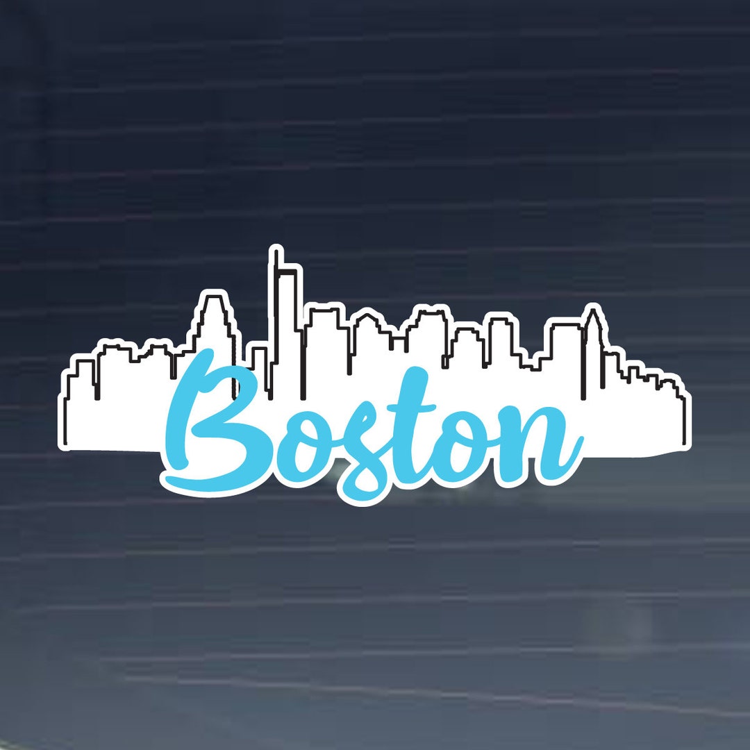 Boston Massachusetts City Skyline Decal Full Color - Vinyl Sticker ...