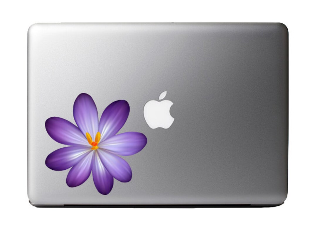 Purple Spring Crocus Flower Full Color - Vinyl Decal for Laptop ...