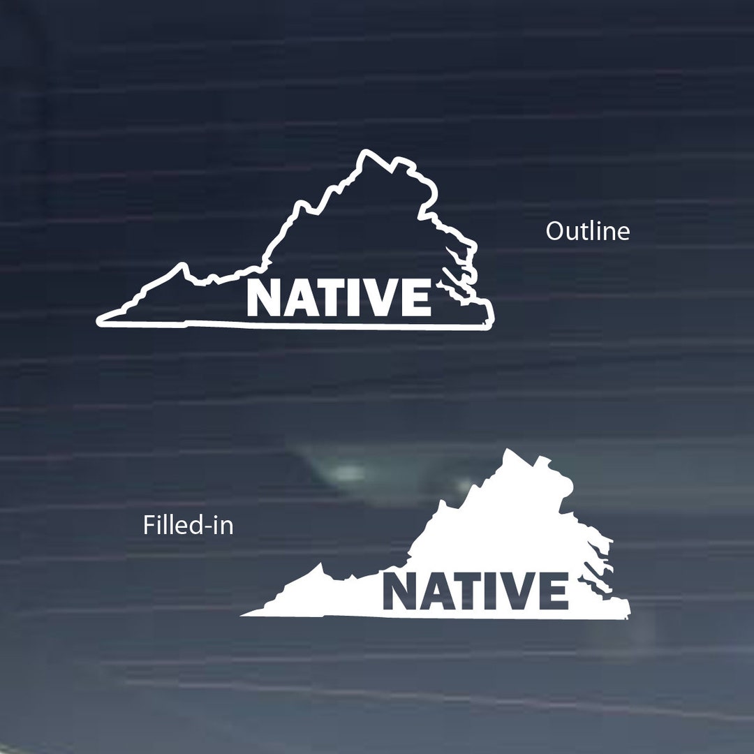 Virginia Native State Shape Vinyl Decal (many Colors and Sizes ...