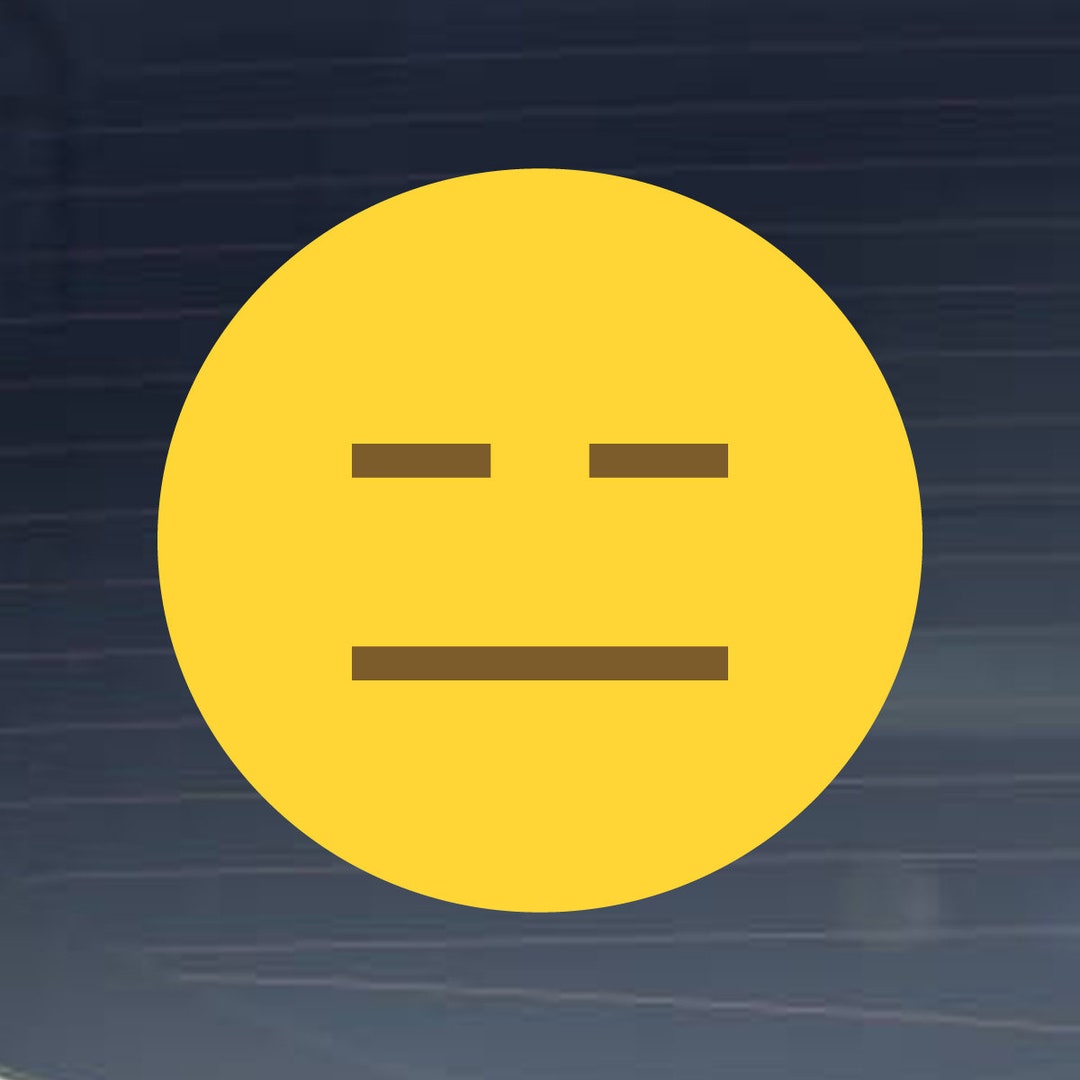 Expressionless Face Emoji - Vinyl Decal for Laptop, Windows, Glass and ...