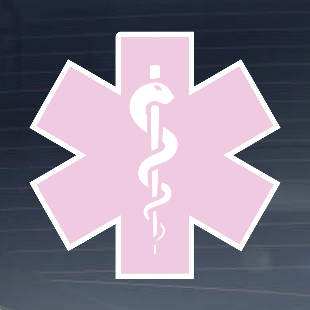 Caduceus Snake Staff Medical Symbol Pink - Indoor Outdoor Vinyl Decal ...