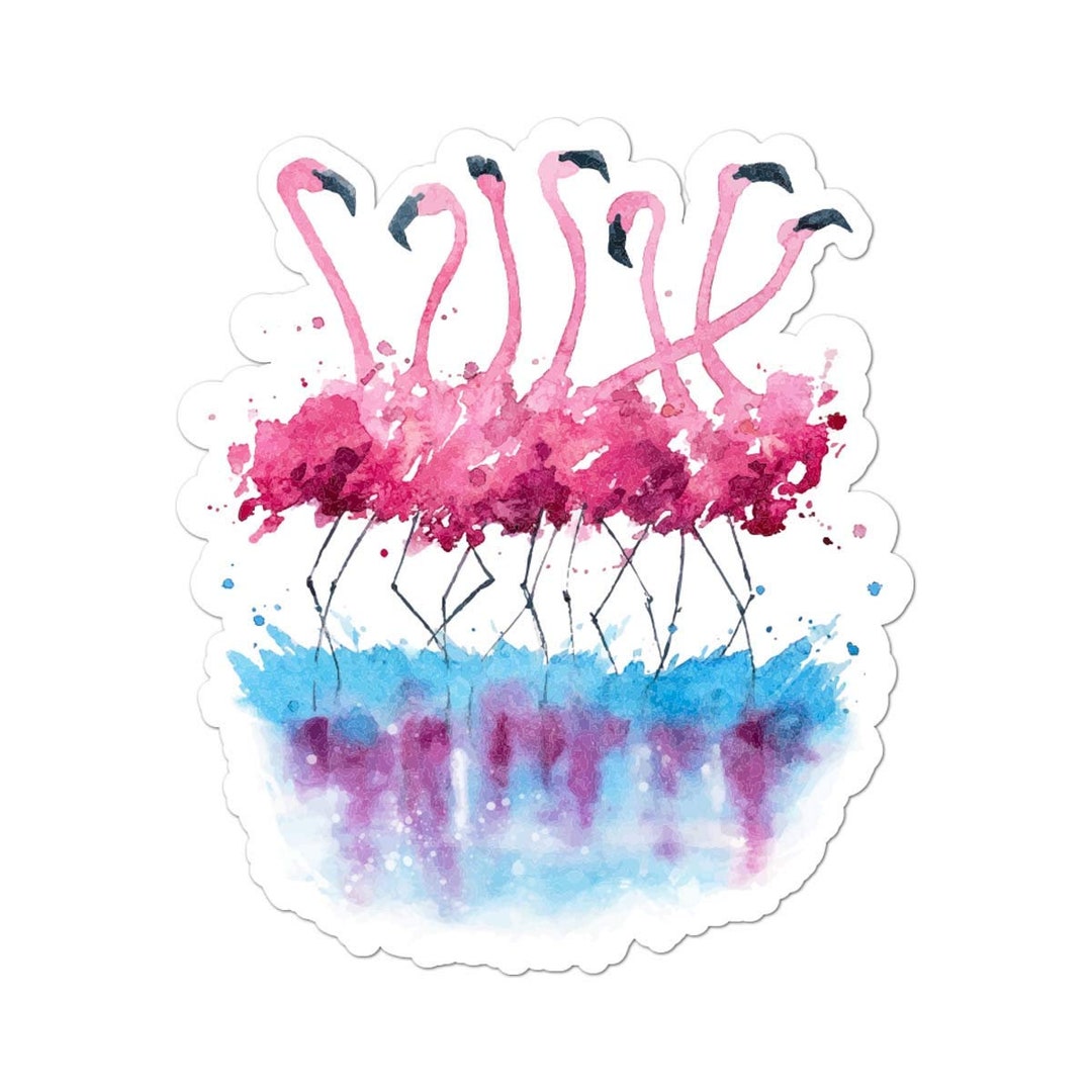 Watercolor Flamingo Flamboyance - Vinyl Decal for Car, Macbook, or ...