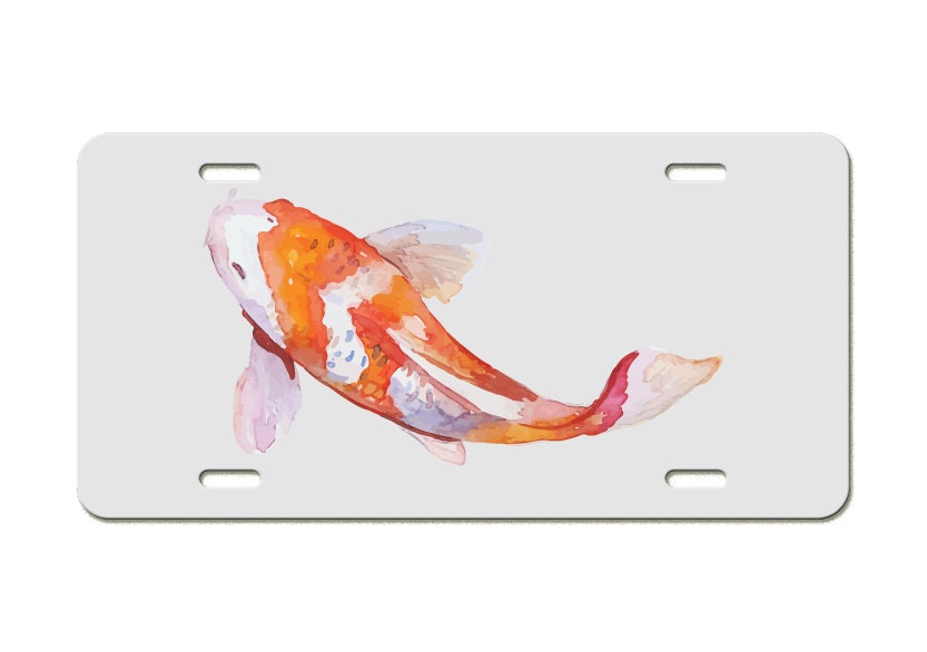 Watercolor Koi Fish - Aluminum License Plate - Etsy
