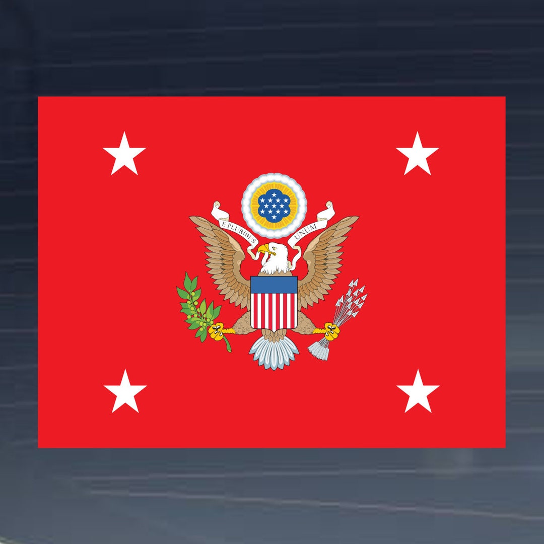 US Army Division - Secretary Army Flag Full Color Vinyl Decal Indoor ...