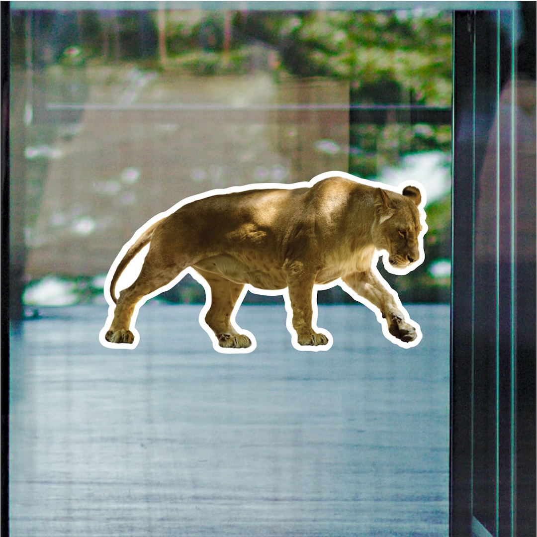 Walking Lion - Vinyl Static Full Color Cling - Etsy