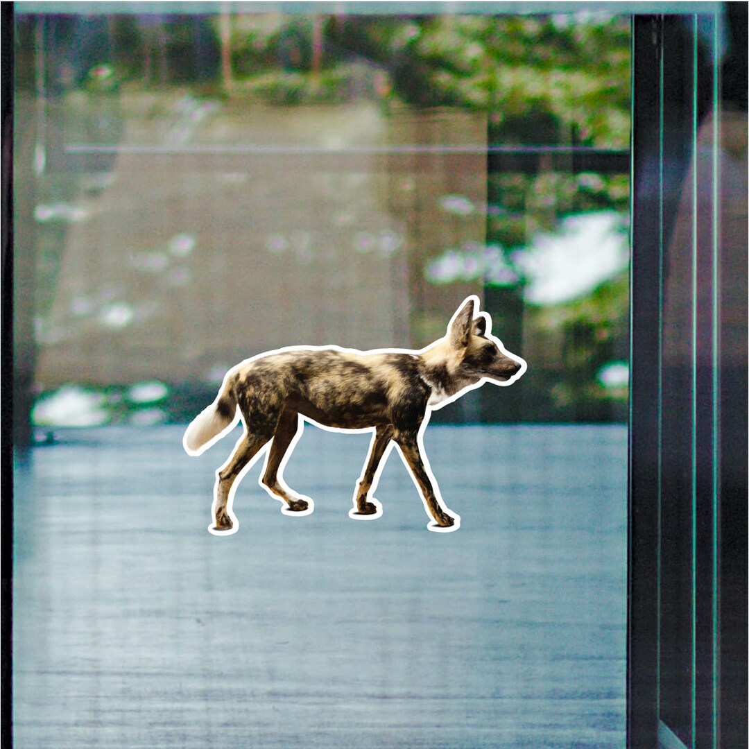 African Wild Dog - Vinyl Static Full Color Cling - Etsy