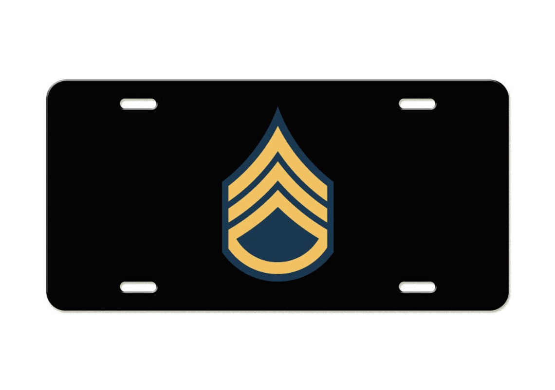 US Army Rank Staff Sergeant E-6 Aluminum License Plate - Etsy