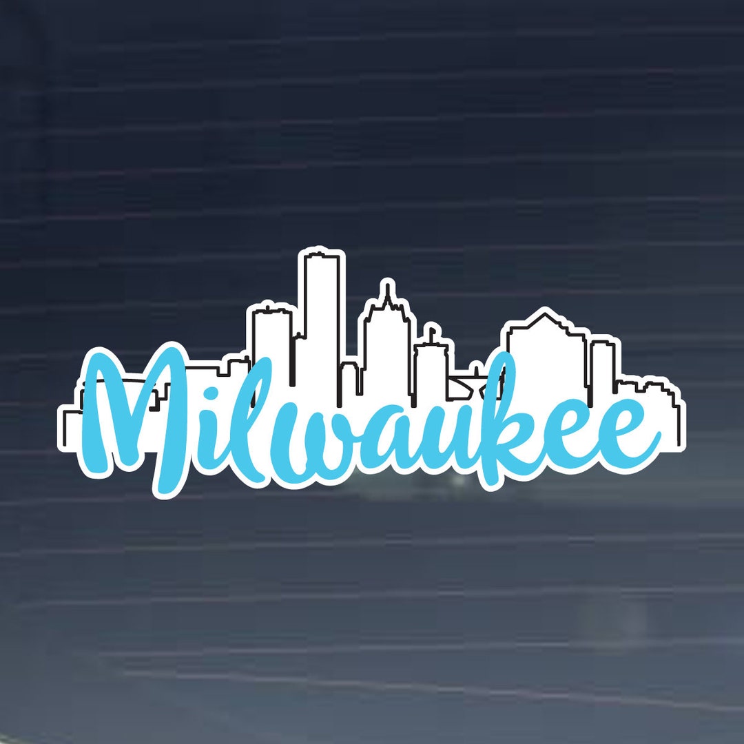 Milwaukee Wisconsin City Skyline Decal Full Color - Vinyl Sticker Decal ...